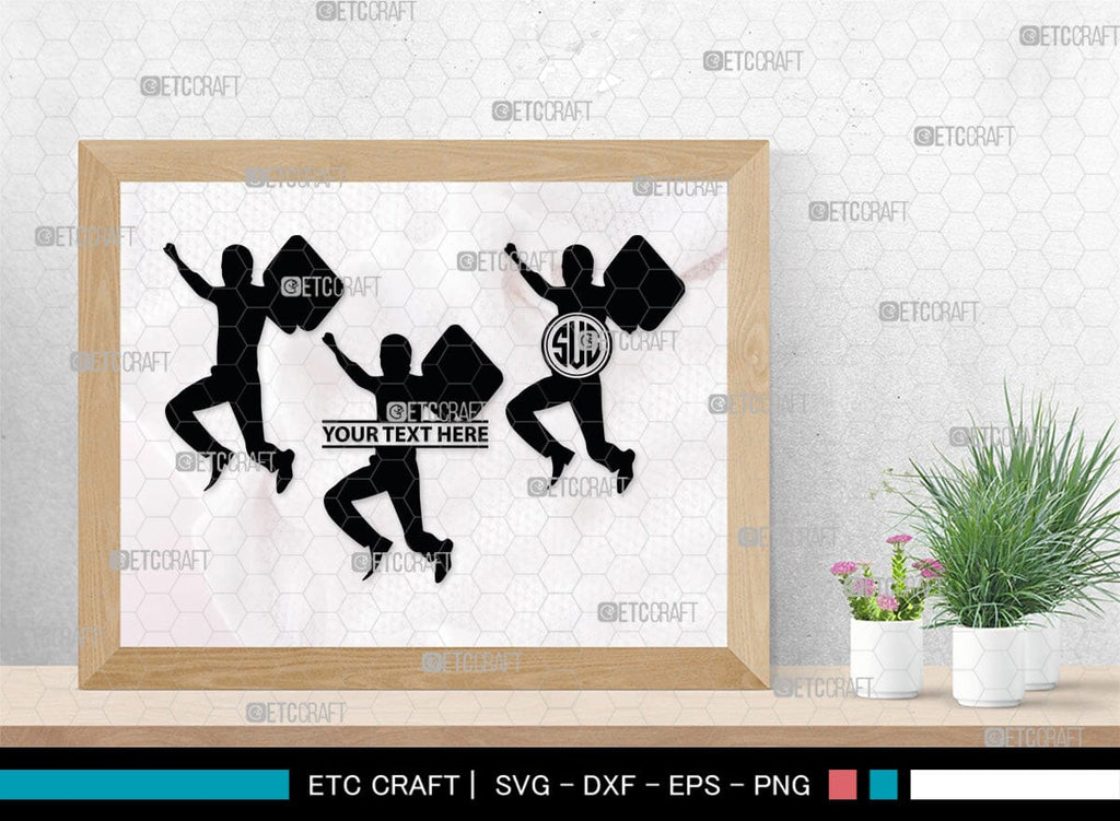 Jumping People Monogram, Jumping People Silhouette, Jumper Svg, Jump ...