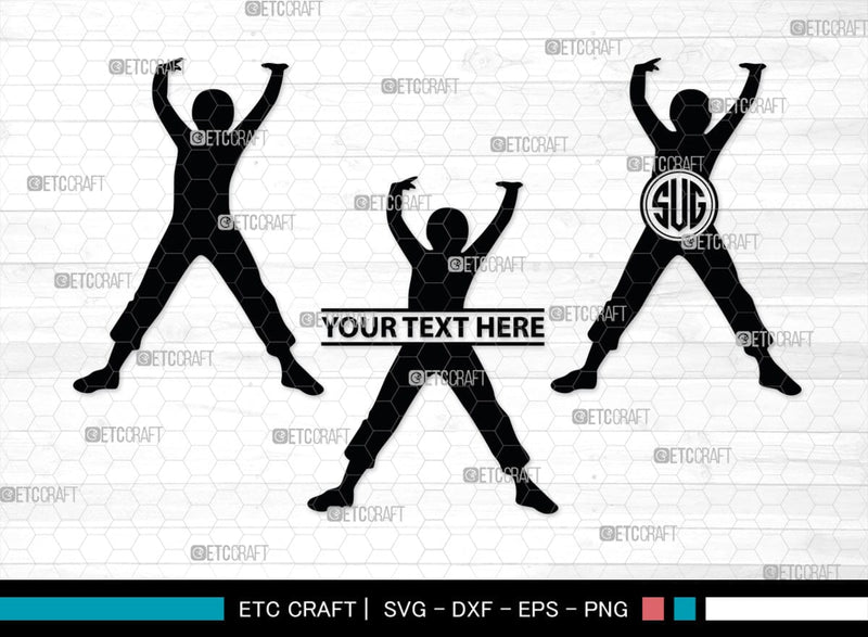 Jumping People Monogram, Jumping People Silhouette, Jumper Svg, Jump ...