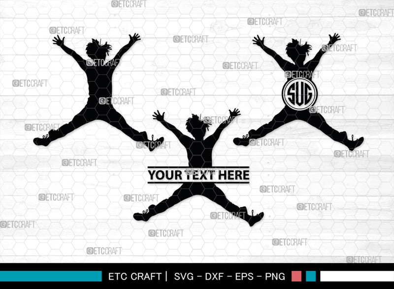 Jumping People Monogram, Jumping People Silhouette, Jumper Svg, Jump ...