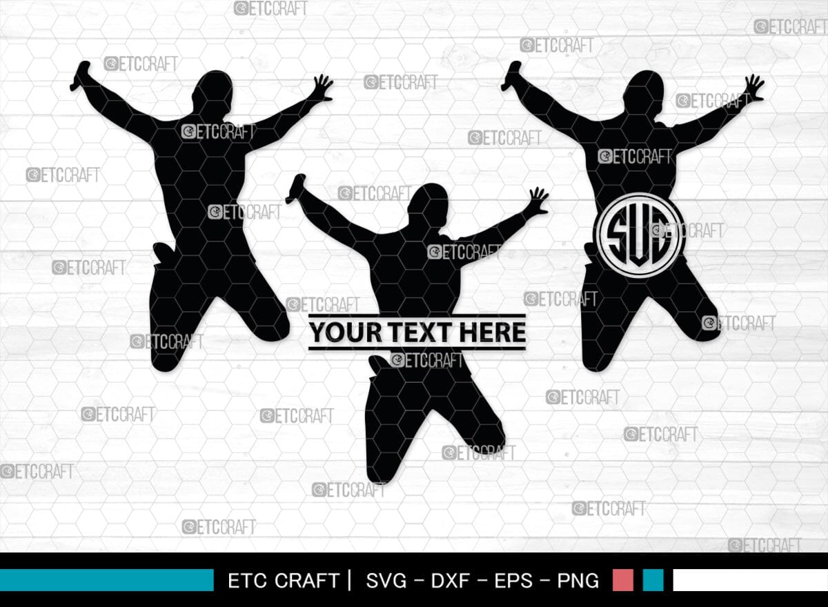 Jumping People Monogram, Jumping People Silhouette, Jumper Svg, Jump S ...