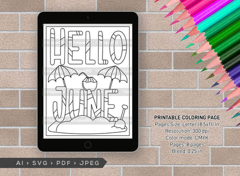 coloring pages printable june