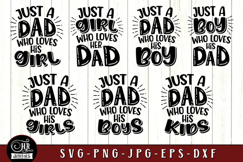 Just a Dad Who Loves His Kids SVG, Matching Daddy And Me - So Fontsy