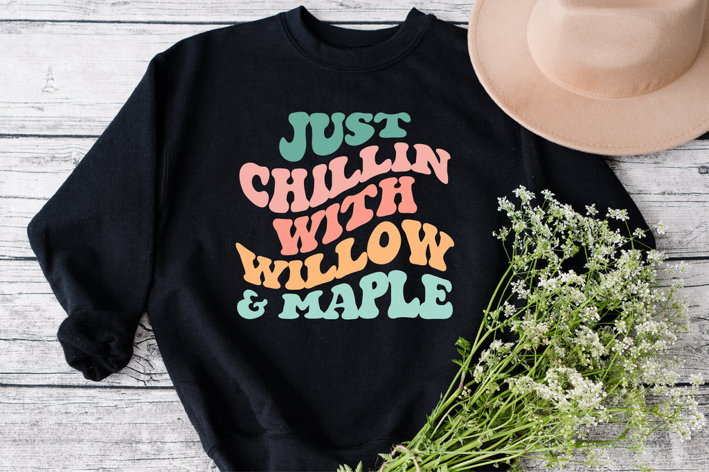 Just Chillin With Willow and Maple svg, wavy style svg, EPS PNG Cricut ...