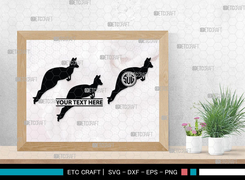Kangaroo Monogram, Kangaroo Silhouette, Kangaroo SVG, Australia Animal ...