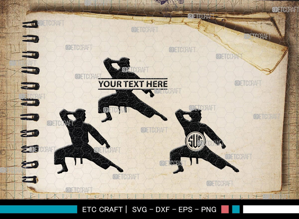 Karate Monogram, Karate Silhouette, Martial Arts Silhouette Svg, Karate ...