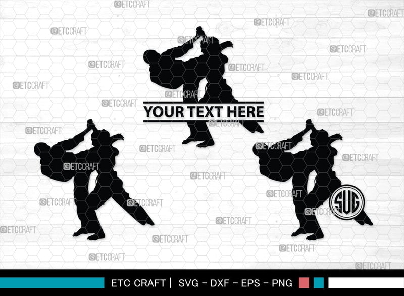 Karate Monogram, Karate Silhouette, Martial Arts Silhouette Svg, Karate ...