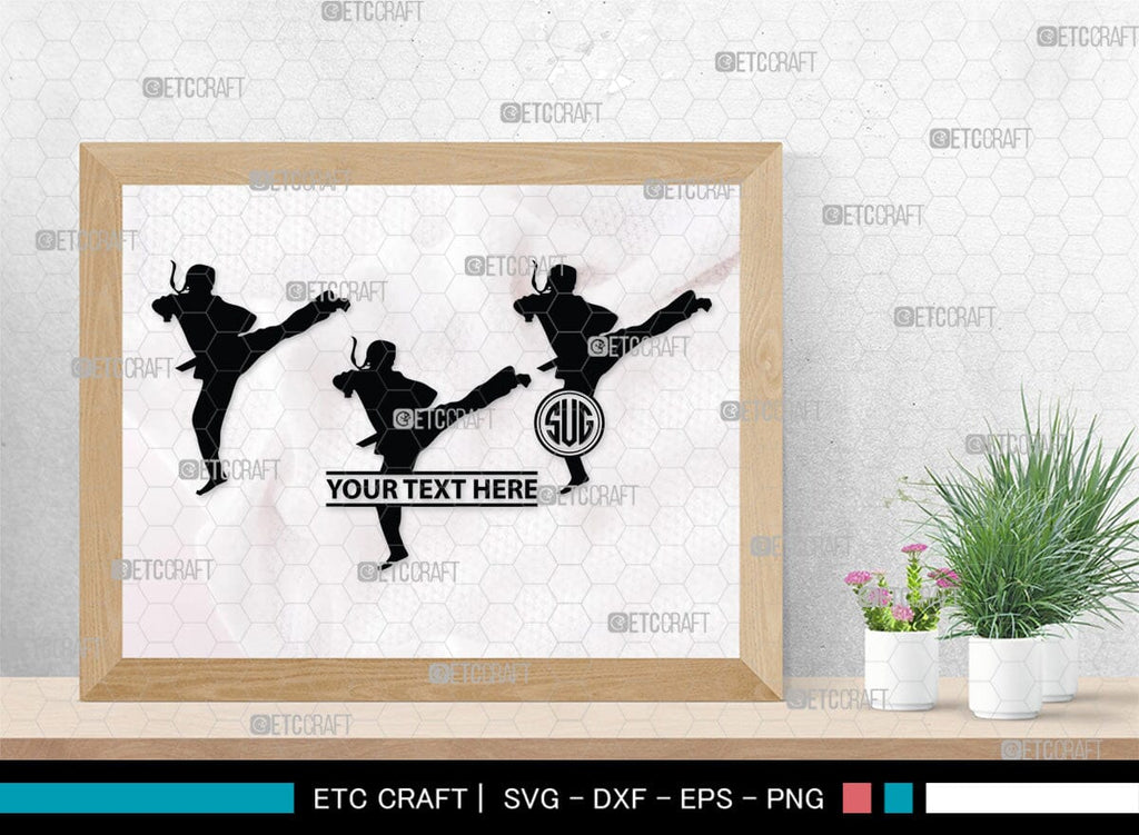 Karate Monogram, Karate Silhouette, Martial Arts Silhouette Svg, Karate ...