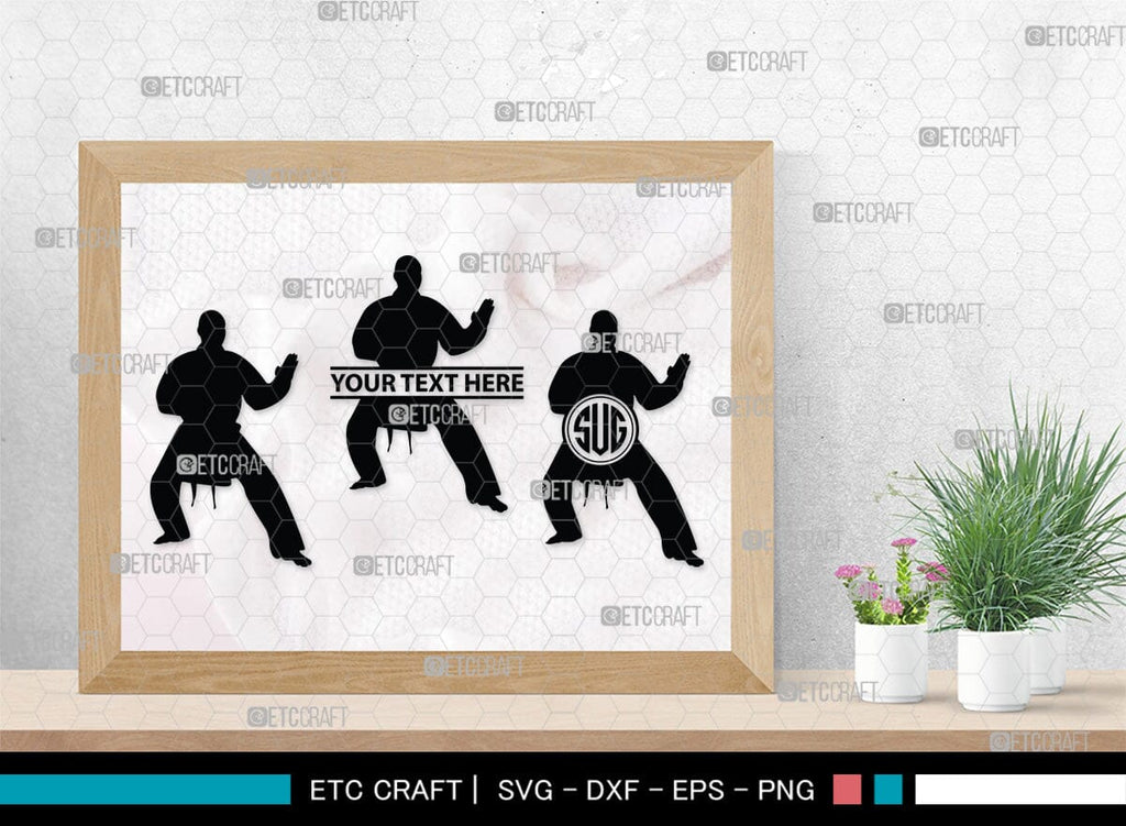 Karate Monogram, Karate Silhouette, Martial Arts Silhouette Svg, Karate ...