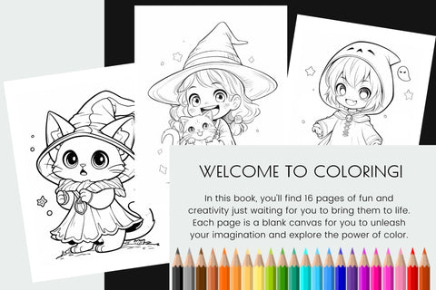 anime witch coloring pages