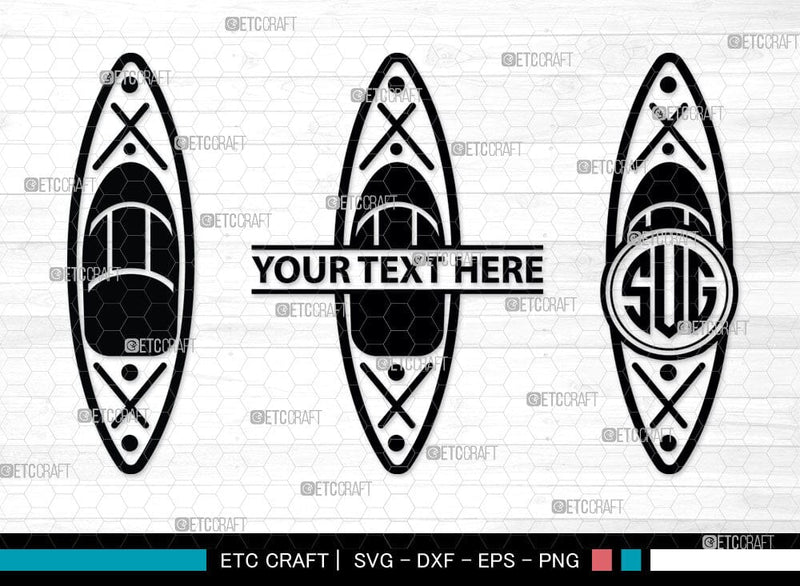 Kayak Monogram, Kayak Silhouette, Kayak SVG, Canoe Svg, Kayaker Svg ...