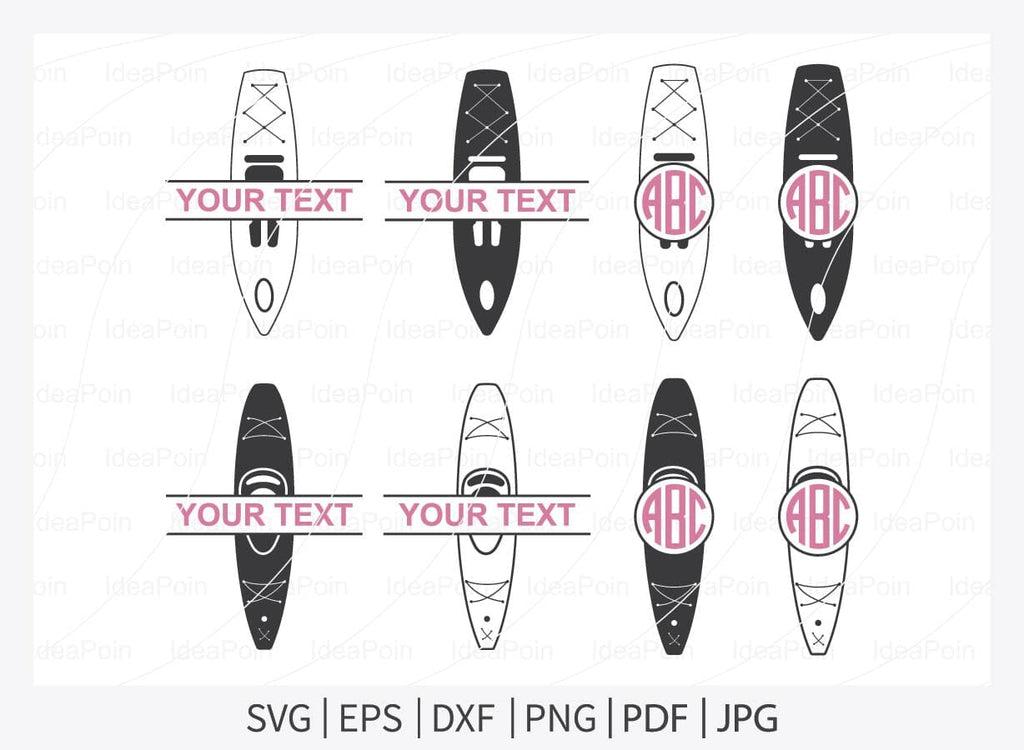 Kayak SVG, Kayak Monogram SVG, Kayak Split Monogram, Kayak Paddle SVG ...
