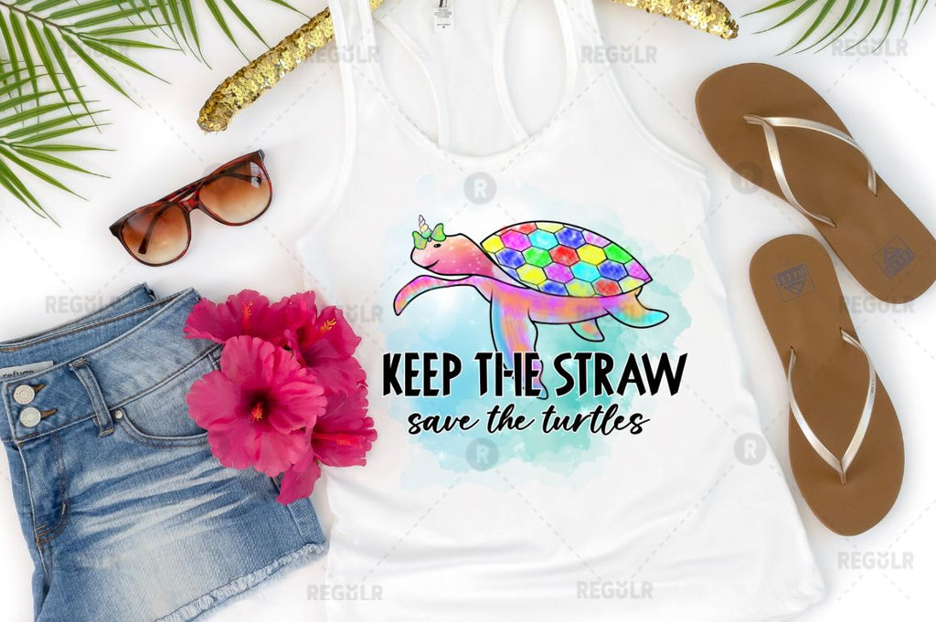 Keep the straw save the turtles SVG - So Fontsy