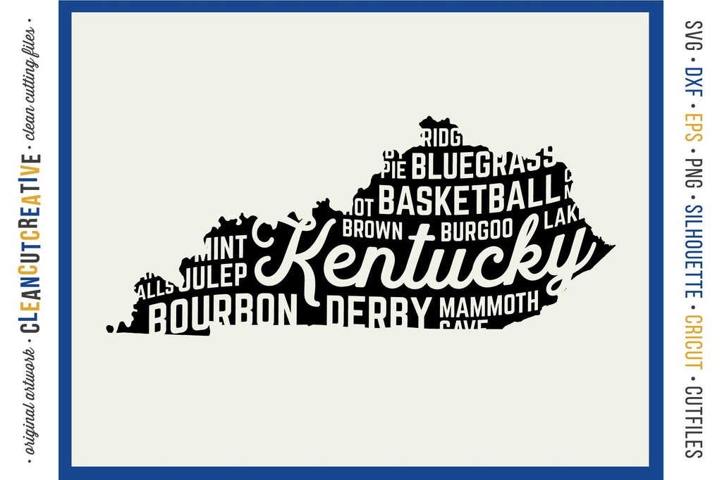 Kentucky State design - Word Art SVG cut file - So Fontsy