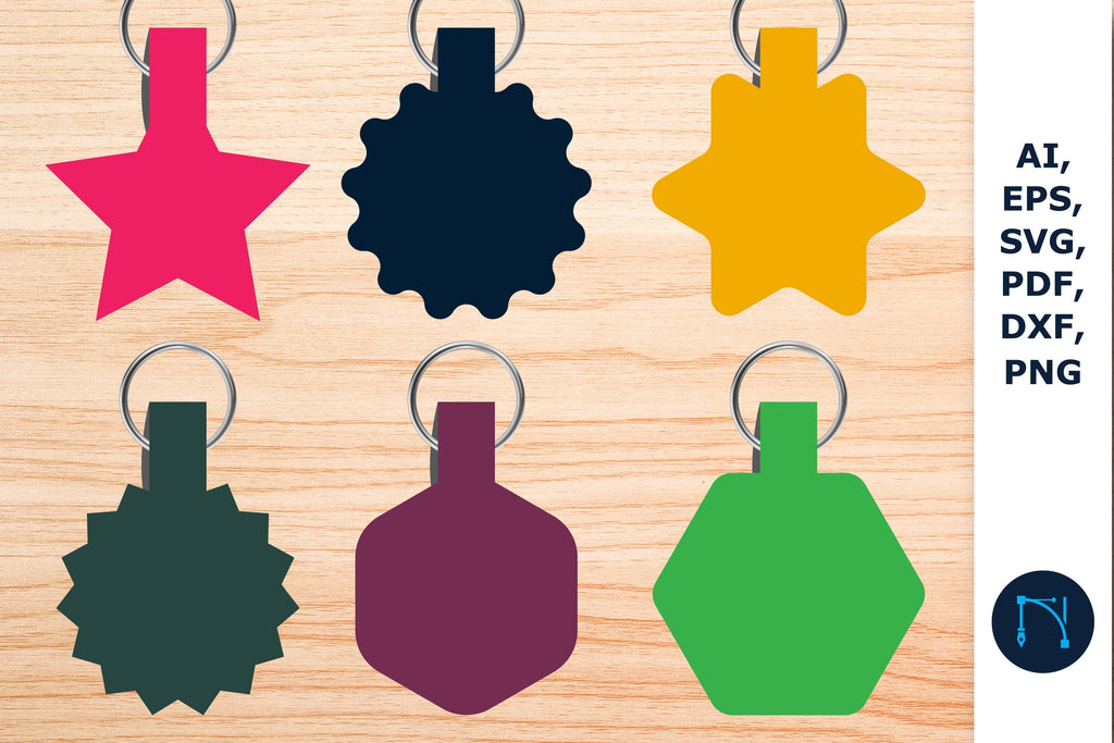 Key Fob, Keychain SVG Template bundle - So Fontsy