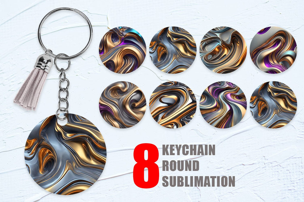 3d Metallic wavy liquid Keychain Background| Keyring Sublimation - So ...