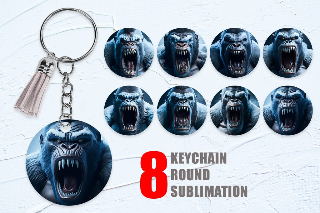 Angry king kong Keychain | Keyring Sublimation - So Fontsy