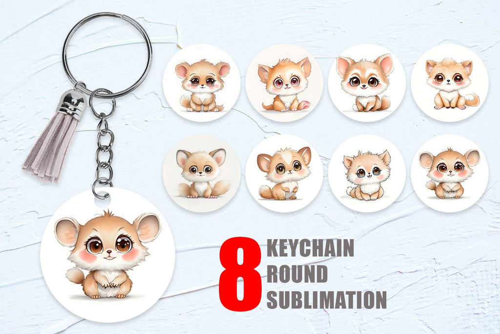 Cute Animal Farm Keychain | Keyring Sublimation - So Fontsy