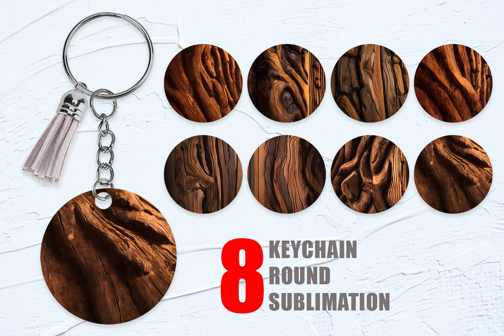 Wood Texture Keychain | Keyring Sublimation - So Fontsy