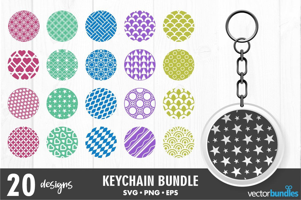 Keychain ring svg bundle for crafters - So Fontsy