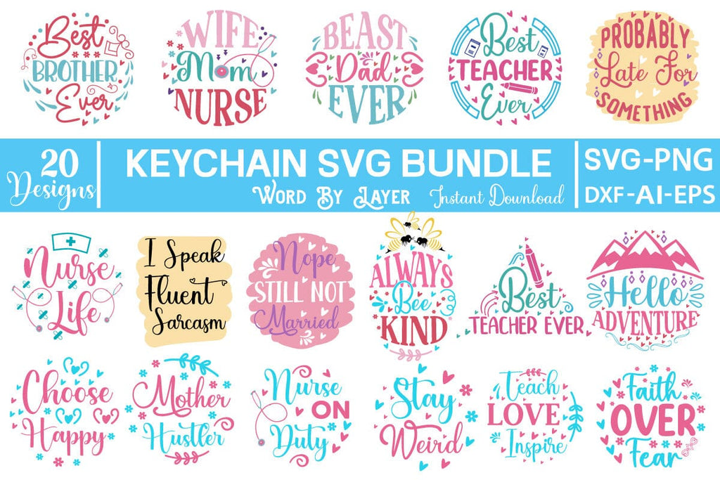 Keychain SVG Bundle SVG SVGs,Quotes and Sayings,Food & Drink,On Sale ...