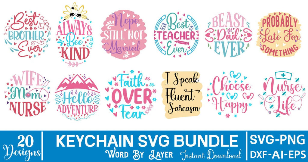Keychain SVG Bundle SVG SVGs,Quotes and Sayings,Food & Drink,On Sale ...