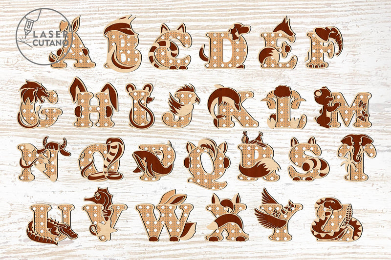 Kids ALPHABET Multilayer Laser Cut Files, 3D Designs, Mini Design ...