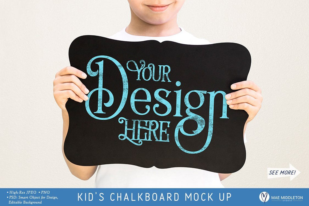 Kid's Chalkboard Mock up - milestone - So Fontsy