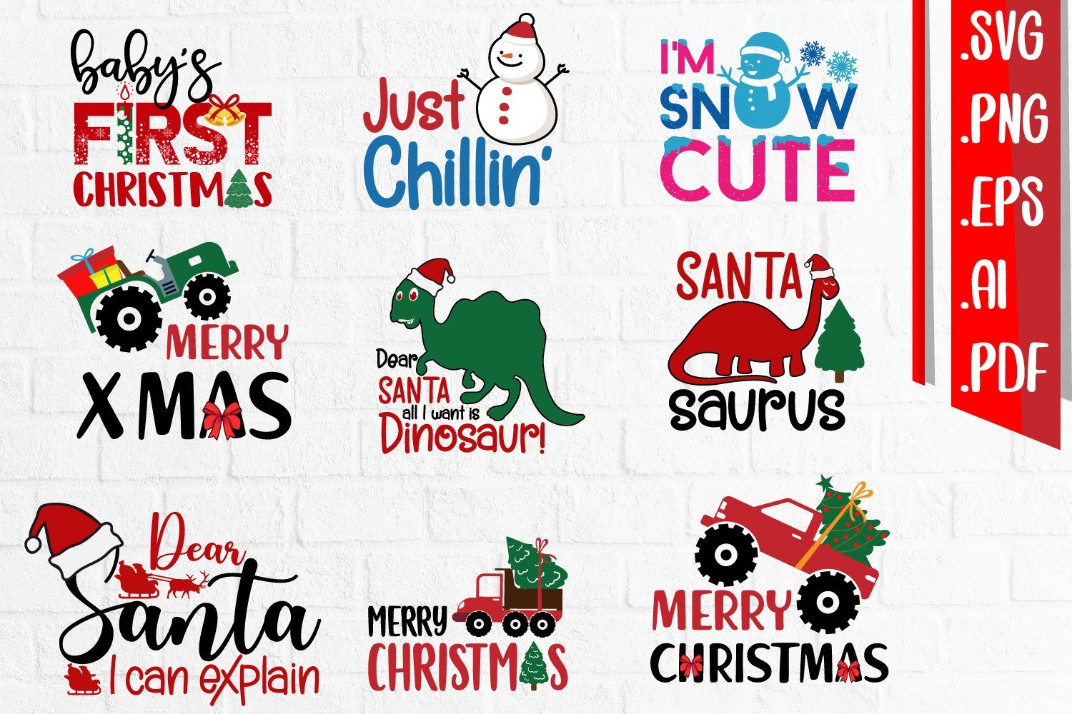Kids Christmas Bundle svg eps ai png pdf - So Fontsy