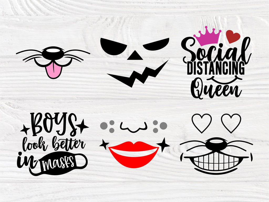Kids Face Masks SVG Bundle, Svg Quotes, Cut Files - So Fontsy