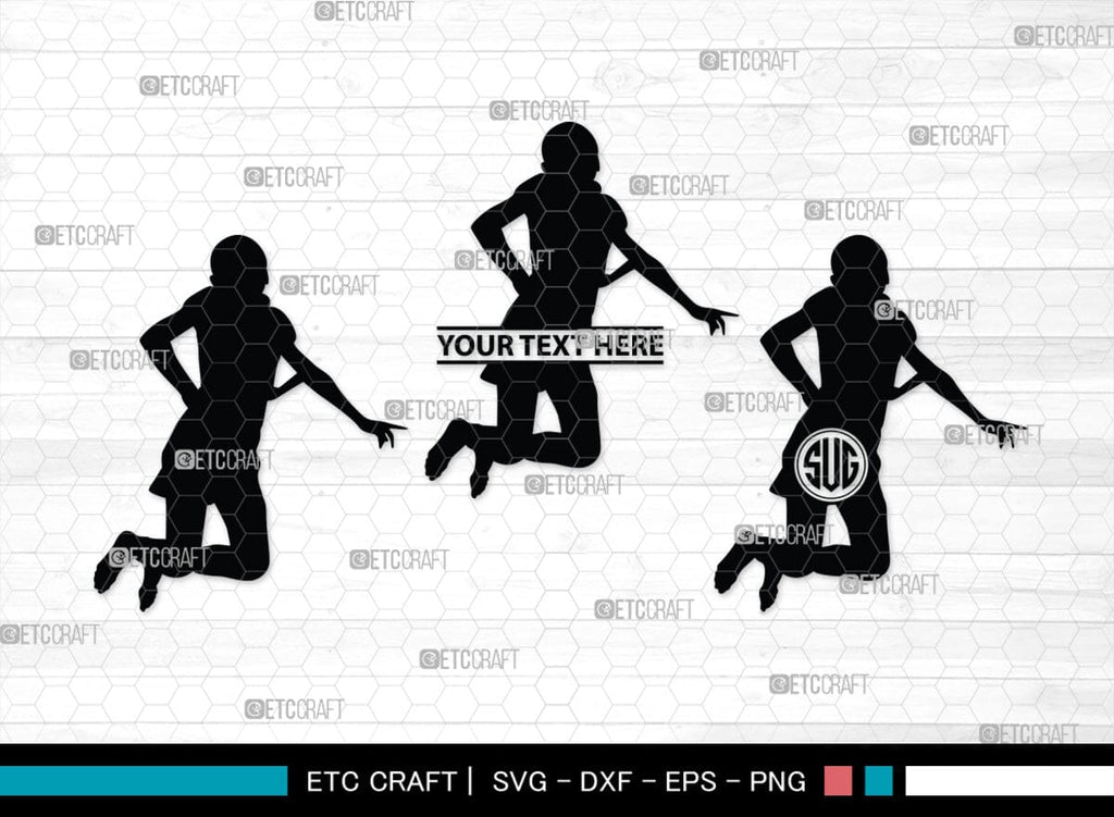 Kids Jumping Monogram, Kids Jumping Silhouette, Kids Jumping SVG ...