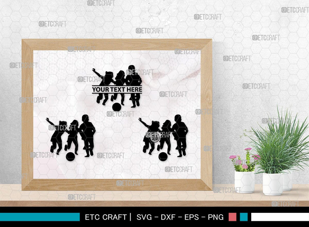 Kids Playing Monogram, Kids Playing Silhouette, Kids Playing SVG, Kids ...