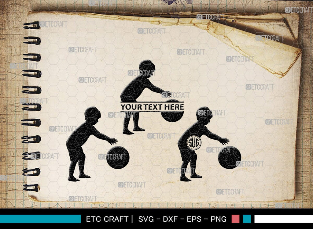 Kids Playing Monogram, Kids Playing Silhouette, Kids Playing SVG, Kids ...