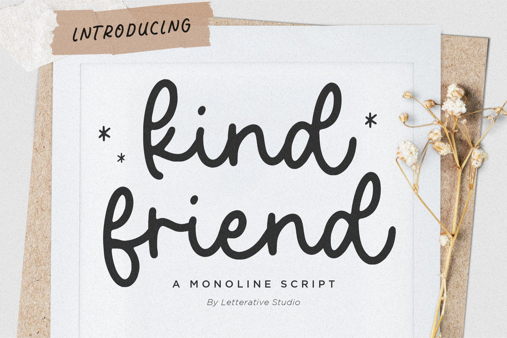 Kind Friend Monoline Script Font - So Fontsy