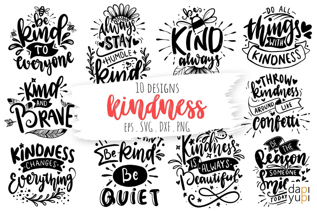 Kindness Lettering Quotes Bundle - So Fontsy