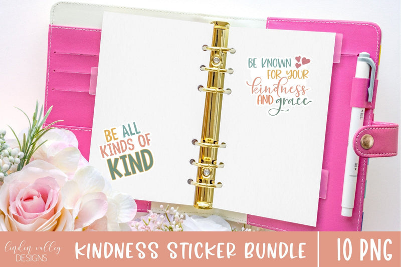 Kindness Sticker Bundle-Kindness Quote Stickers PNG - So Fontsy
