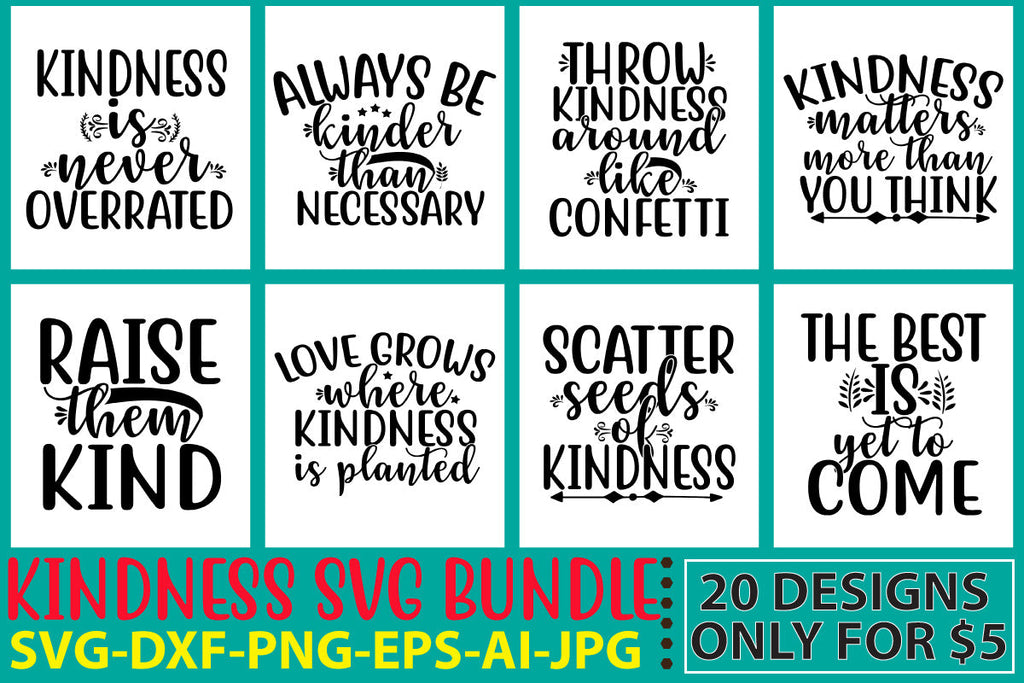 Kindness Svg Bundle - So Fontsy