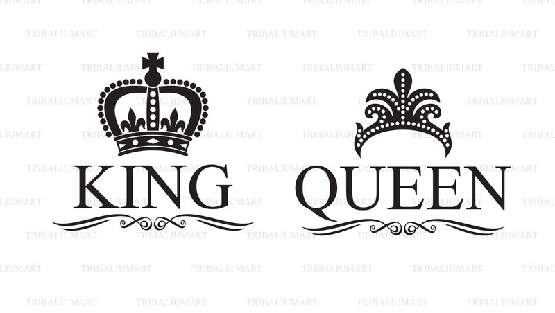 King and Queen design. Cut files for Cricut. Clip Art silhouettes (eps ...