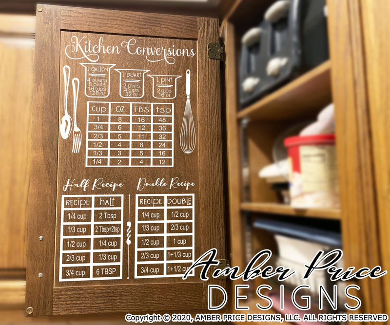 Kitchen Conversions Chart SVG | Recipe Measurement Conversions SVG PNG ...