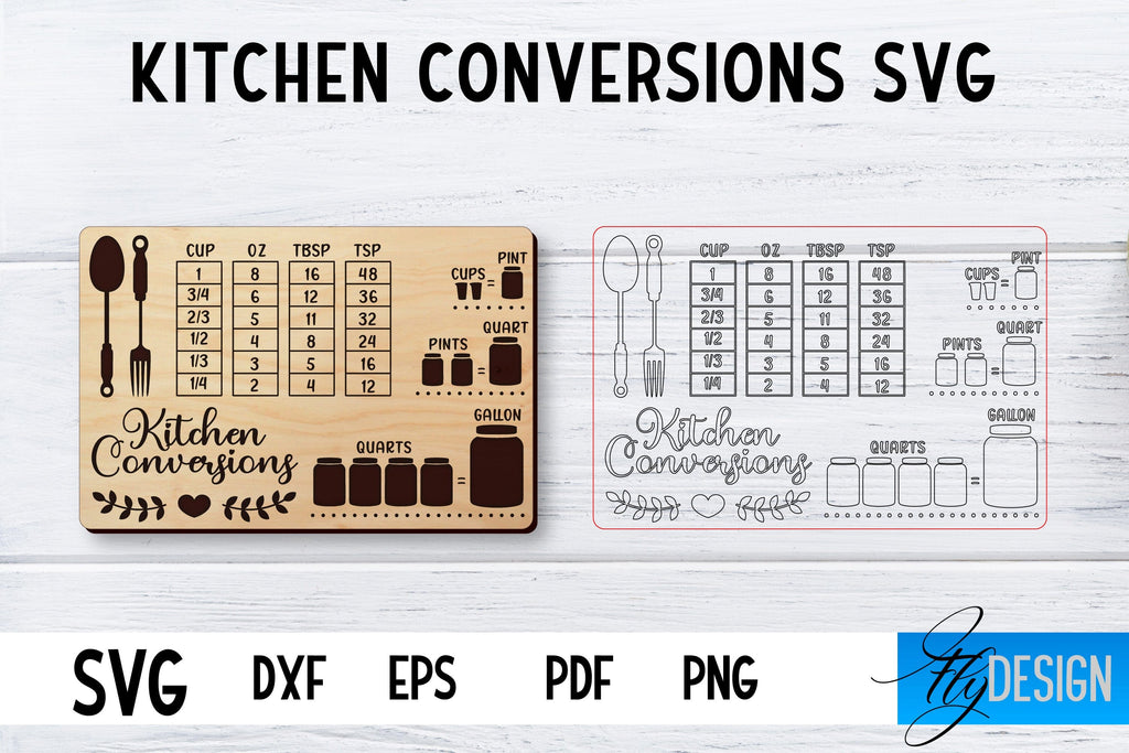 Kitchen Conversions Laser Cut SVG | Kitchen SVG Design | CNC files - So ...