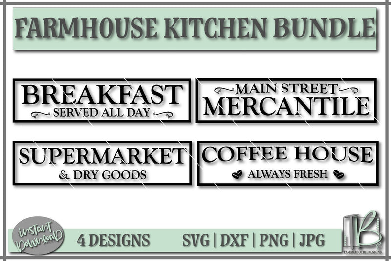 Kitchen Farmhouse Sign SVG Bundle - So Fontsy
