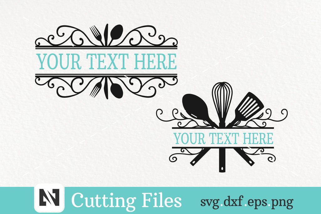 Kitchen Monogram Svg, Cooking Monogram Svg, Baking Svg - So Fontsy