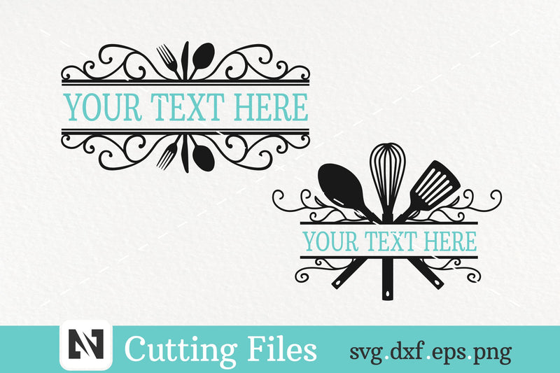 Kitchen Monogram Svg, Cooking Monogram Svg, Baking Svg - So Fontsy