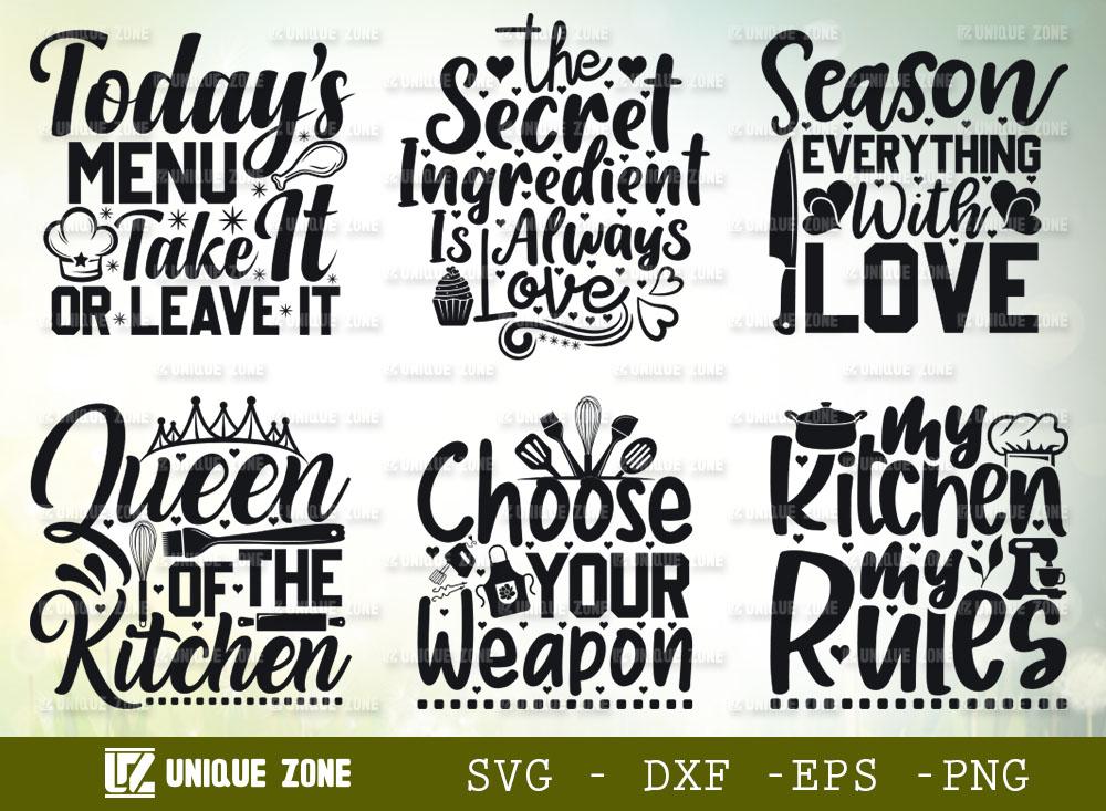 Kitchen Quotes Bundle | Queen Of The Kitchen | My Kitchen My Rules ...