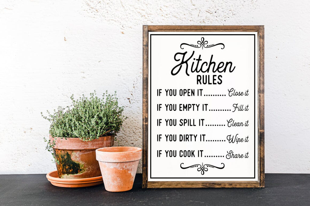 Kitchen Rules Sign SVG - So Fontsy
