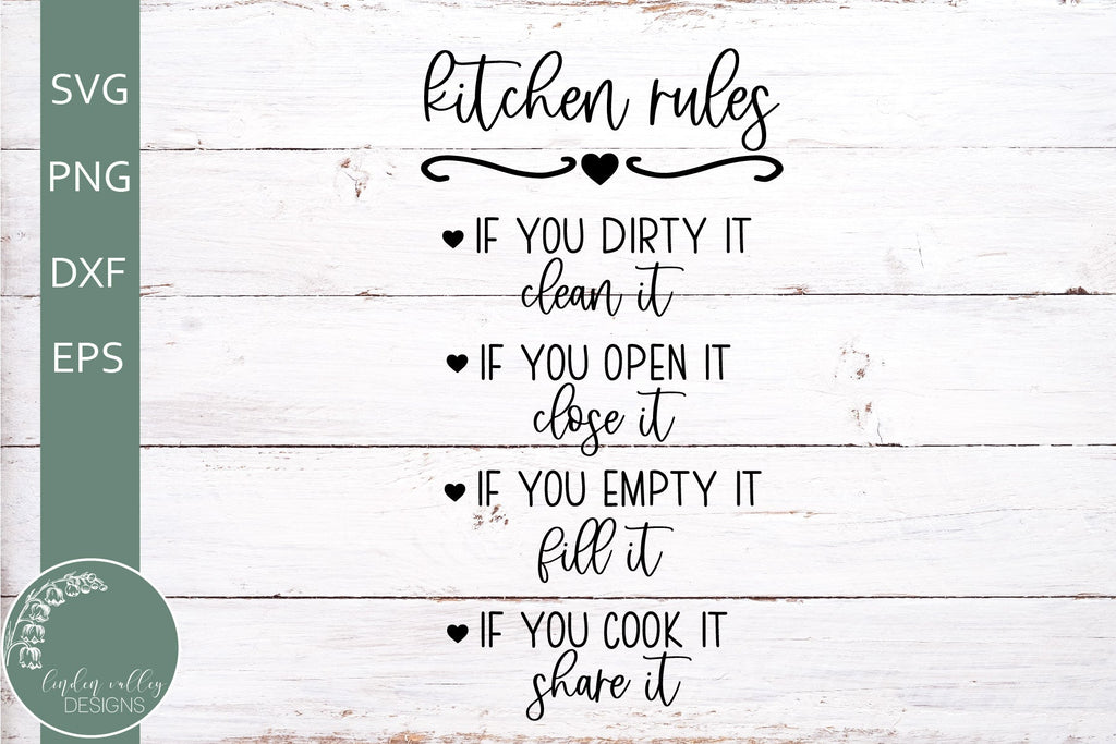Kitchen Rules SVG-Farmhouse Kitchen SVG - So Fontsy