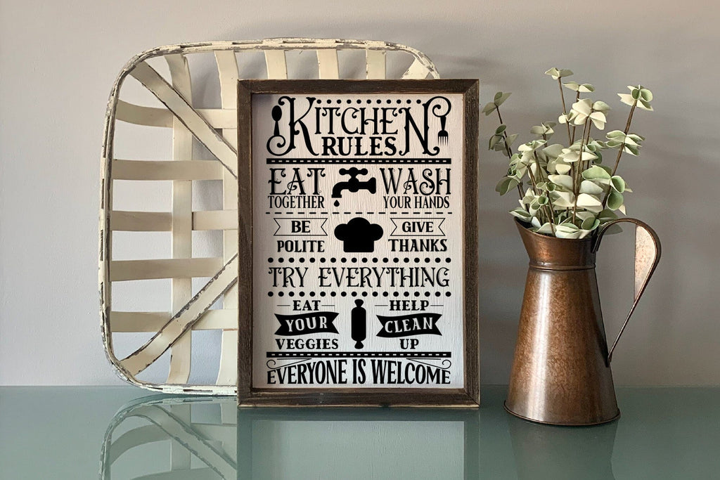 Kitchen Rules SVG - Vintage Kitchen Sign SVG - So Fontsy