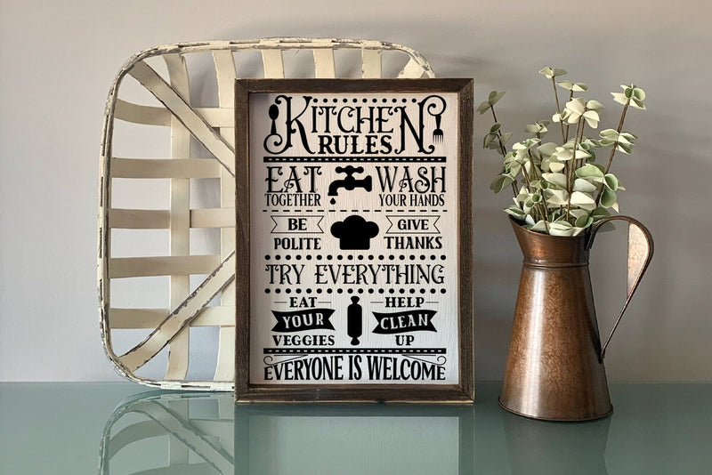 Kitchen Rules SVG - Vintage Kitchen Sign SVG - So Fontsy