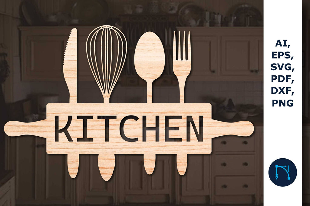 Kitchen Split Frame Svg, Kitchen Heart Monogram Svg, - So Fontsy