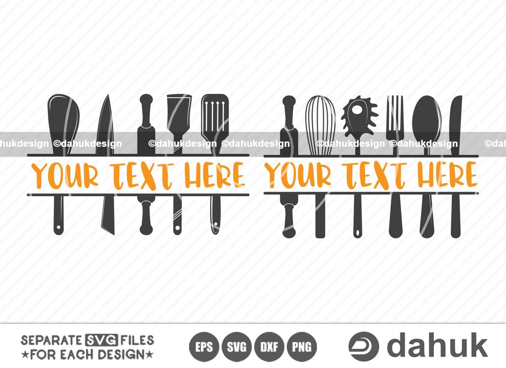 Kitchen Split Monogram SVG, Kitchen Monogram vector, Kitchen Custom ...