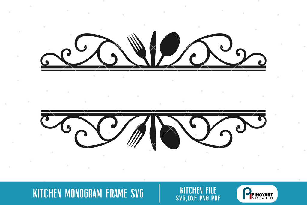 Kitchen Split Monogram svg - So Fontsy